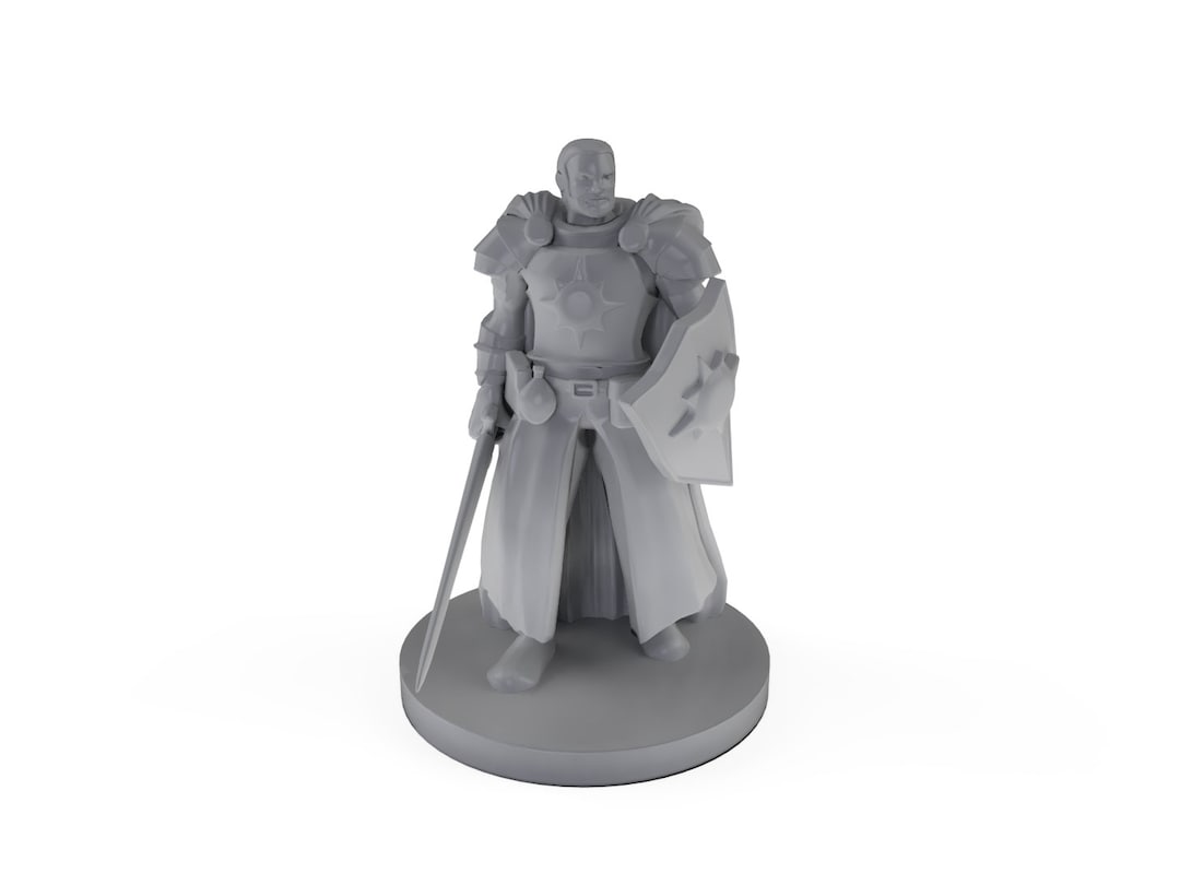 Human Male Light Cleric With Sword and Shield Tabletop DND Gaming ...