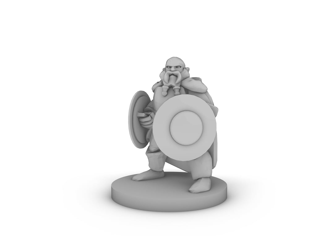 Dwarf Fighter With Two Shields Tabletop DND Gaming Miniature - Etsy