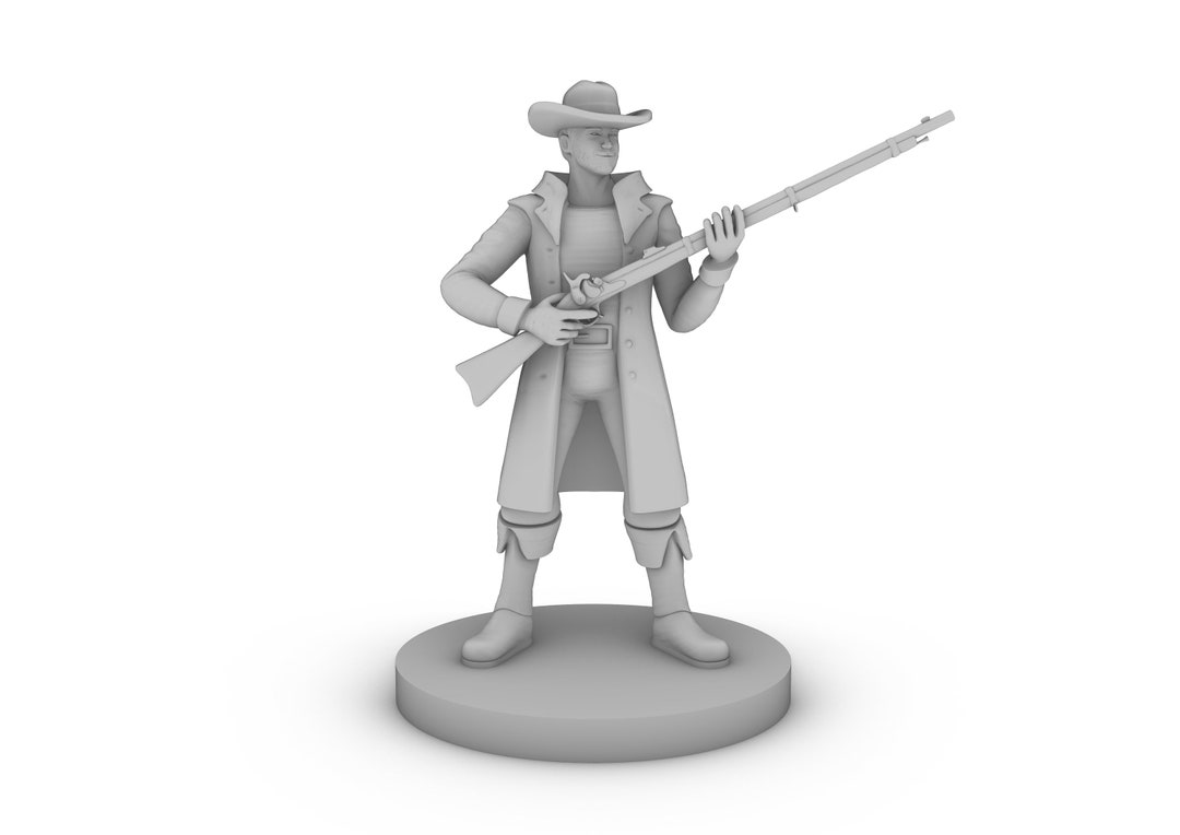 Human Gunslinger With Musket Tabletop DND Gaming Miniature - Etsy