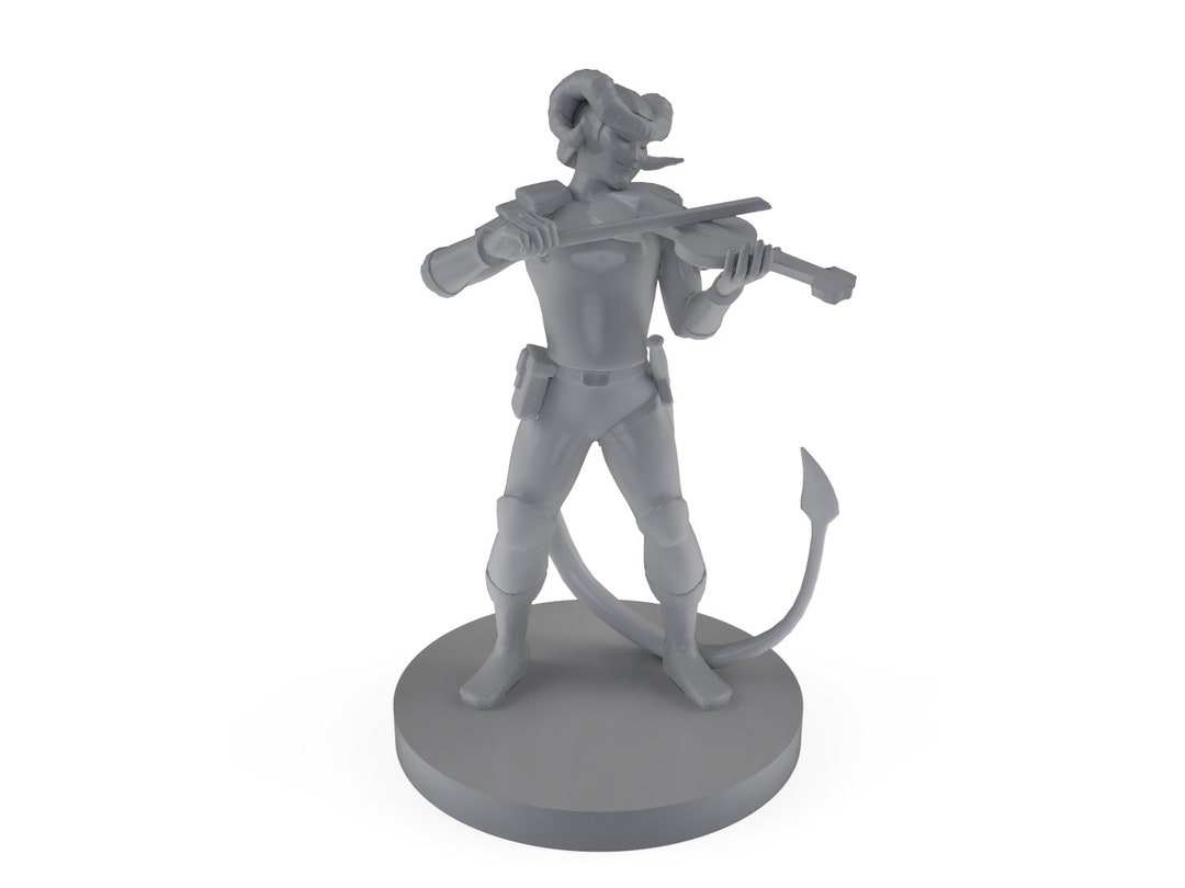 Tiefling Bard With Fiddle Tabletop DND Gaming Miniature - Etsy