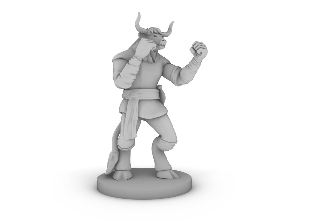 Minotaur Monk Tabletop DND Gaming Miniature - Etsy