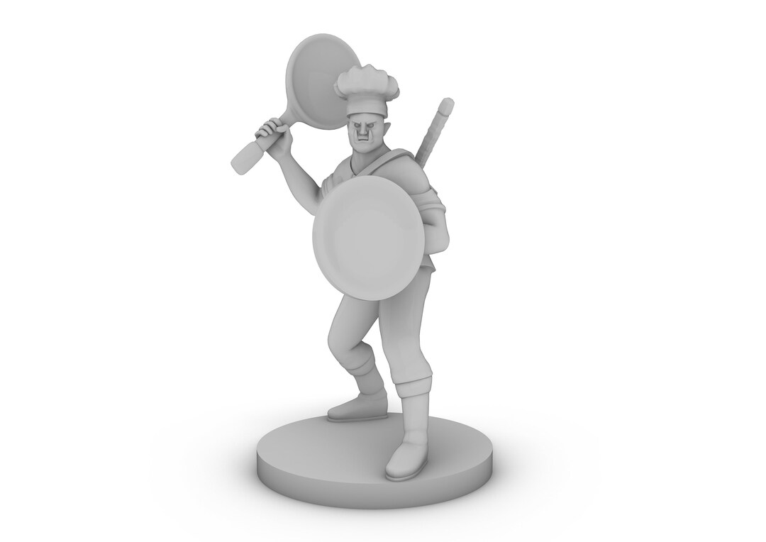 Half Orc Chef Fighter Tabletop DND Gaming Miniature - Etsy