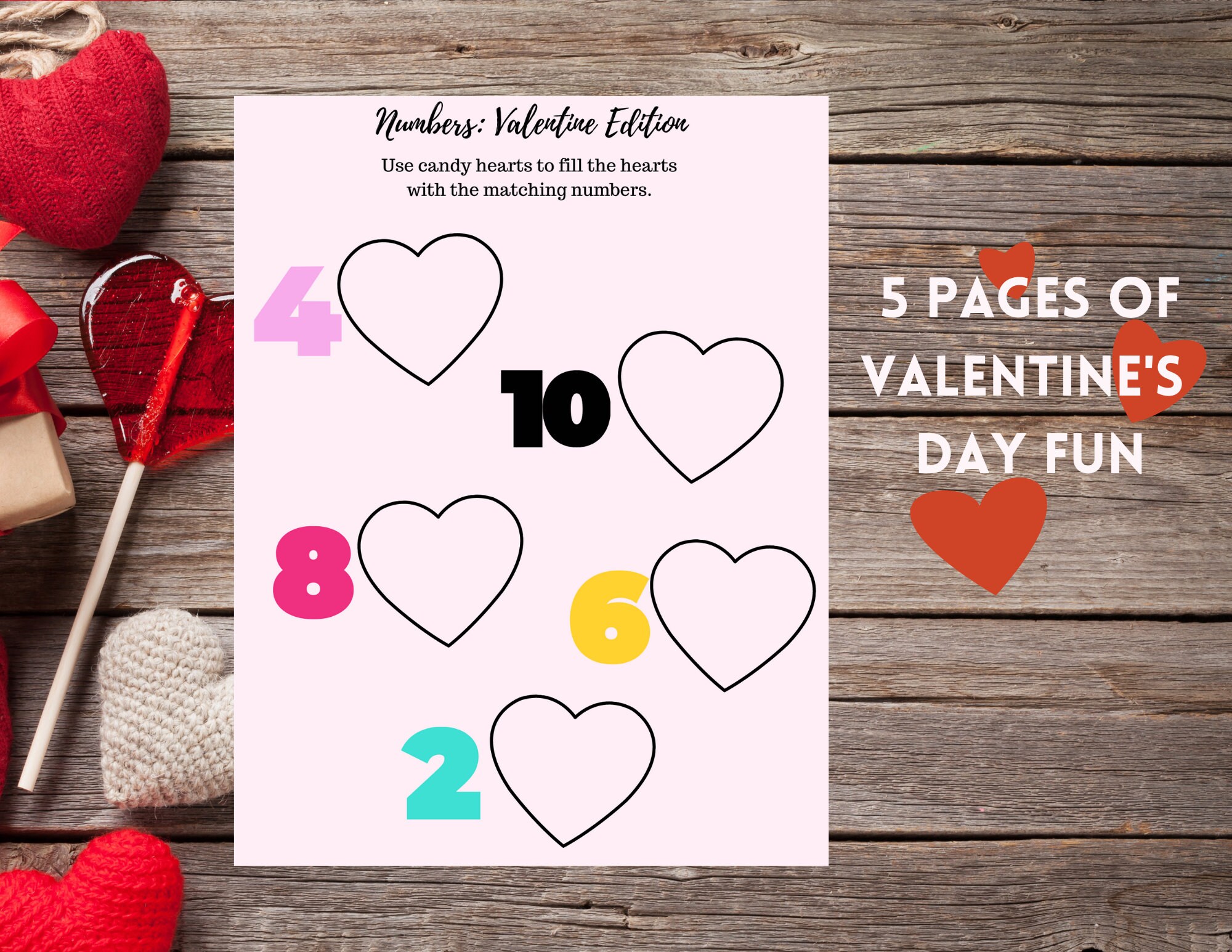 PRINTABLE Valentine's Day I Spy, Counting, Simple Addition, Number ...