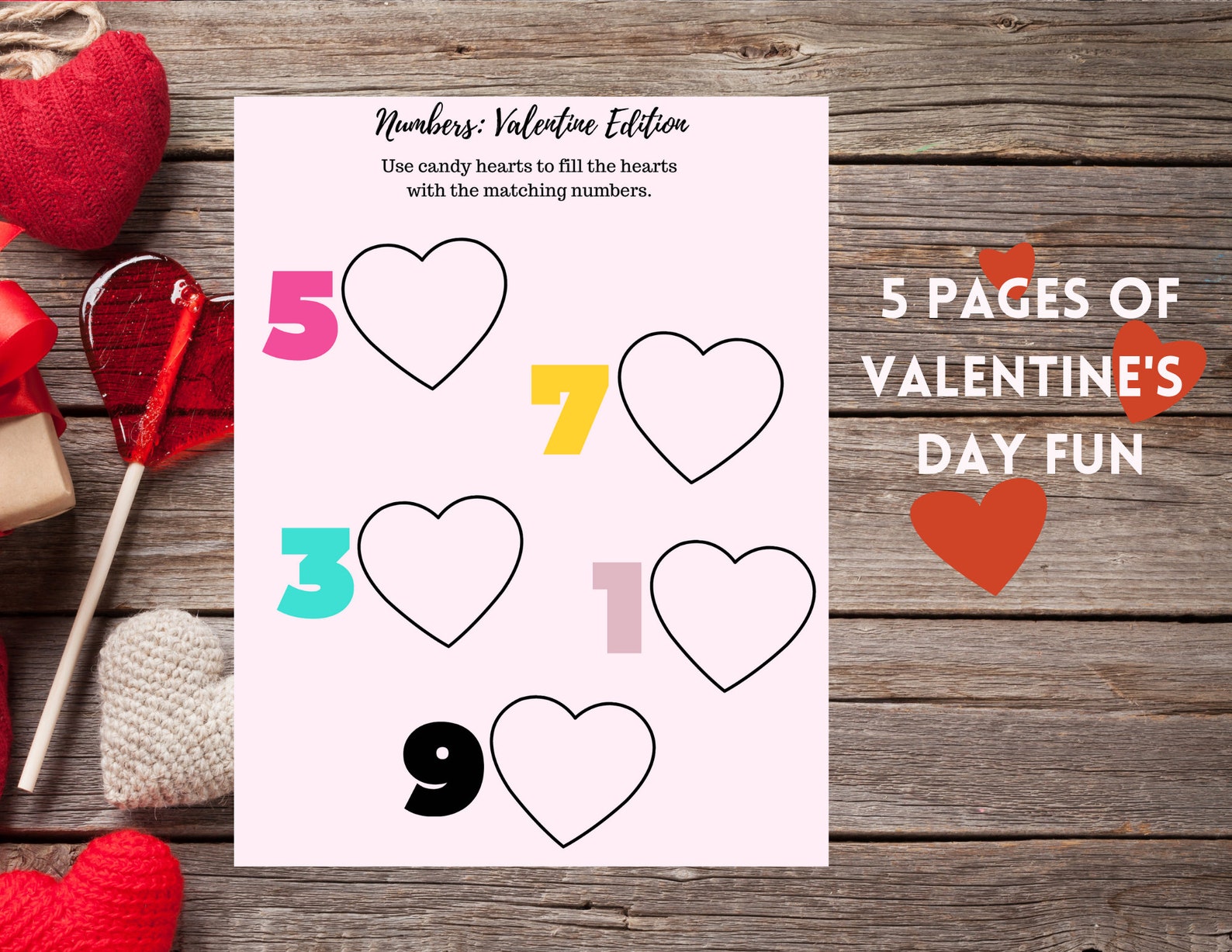 PRINTABLE Valentine's Day I Spy, Counting, Simple Addition, Number ...