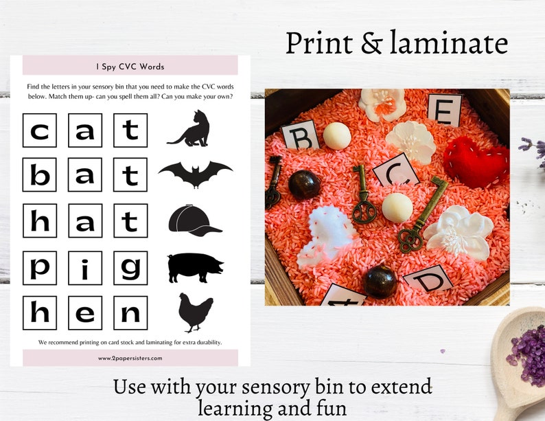 PRINTABLE Sensory Bin I Spy Matching Letters Numbers - Etsy