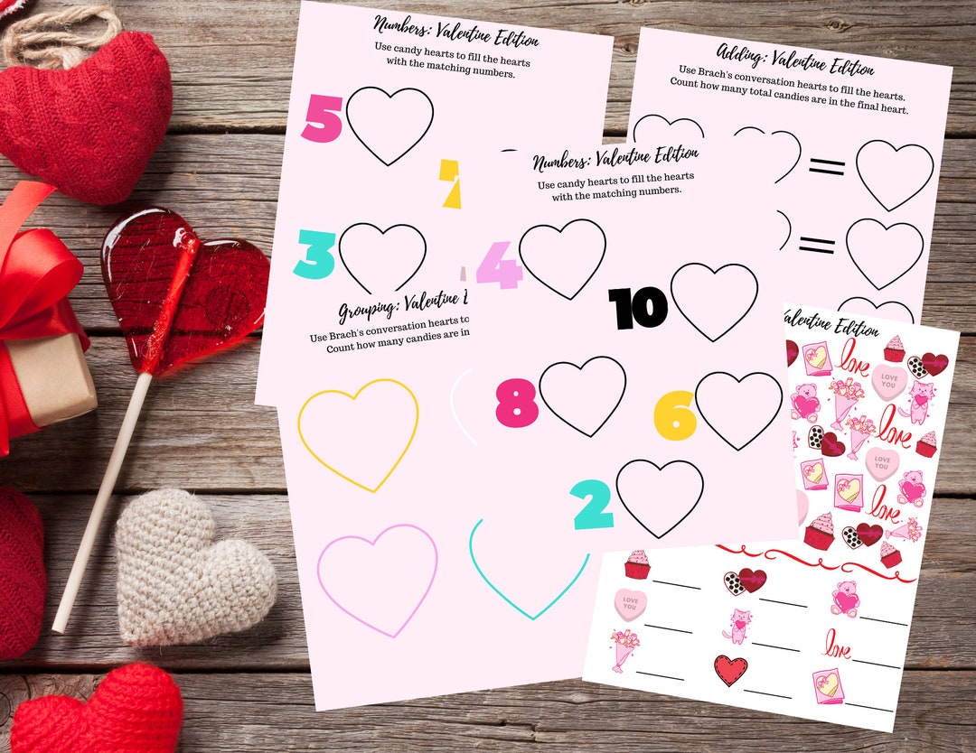 PRINTABLE Valentine's Day I Spy, Counting, Simple Addition, Number ...