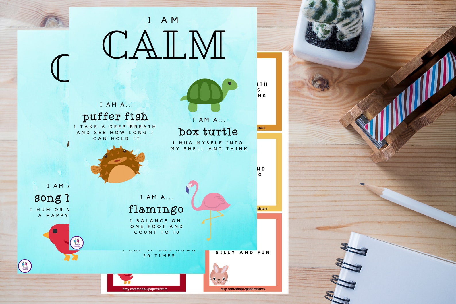 Calm Kids Poster and Cards Affirmations Wall Art Child | Etsy