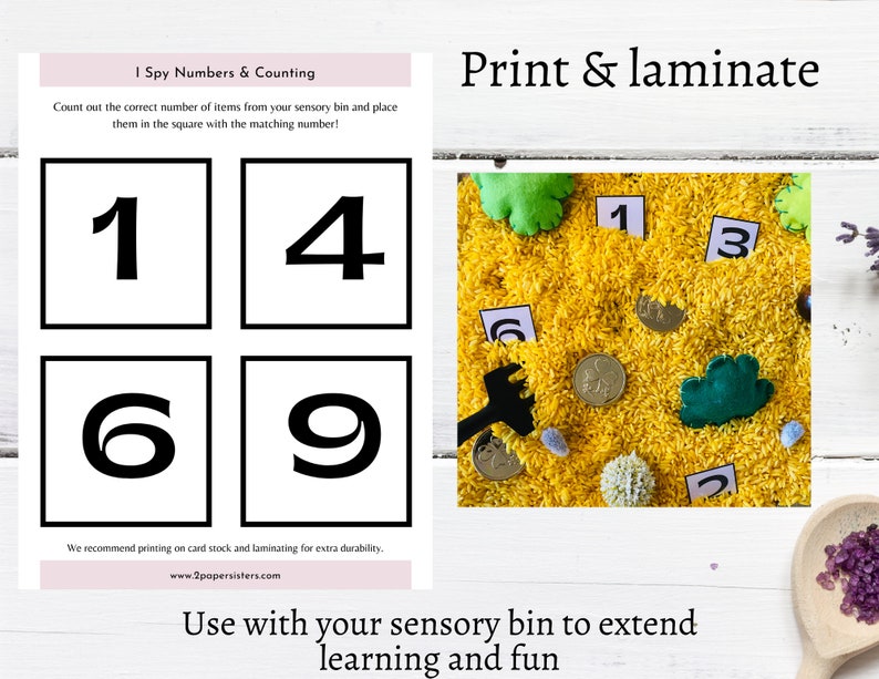 PRINTABLE Sensory Bin I Spy Matching Letters Numbers - Etsy
