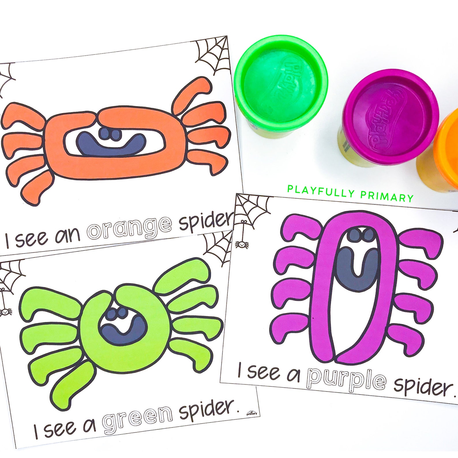 Spider Playdough Mats Preschool Curriculum Supplement Fine | Etsy