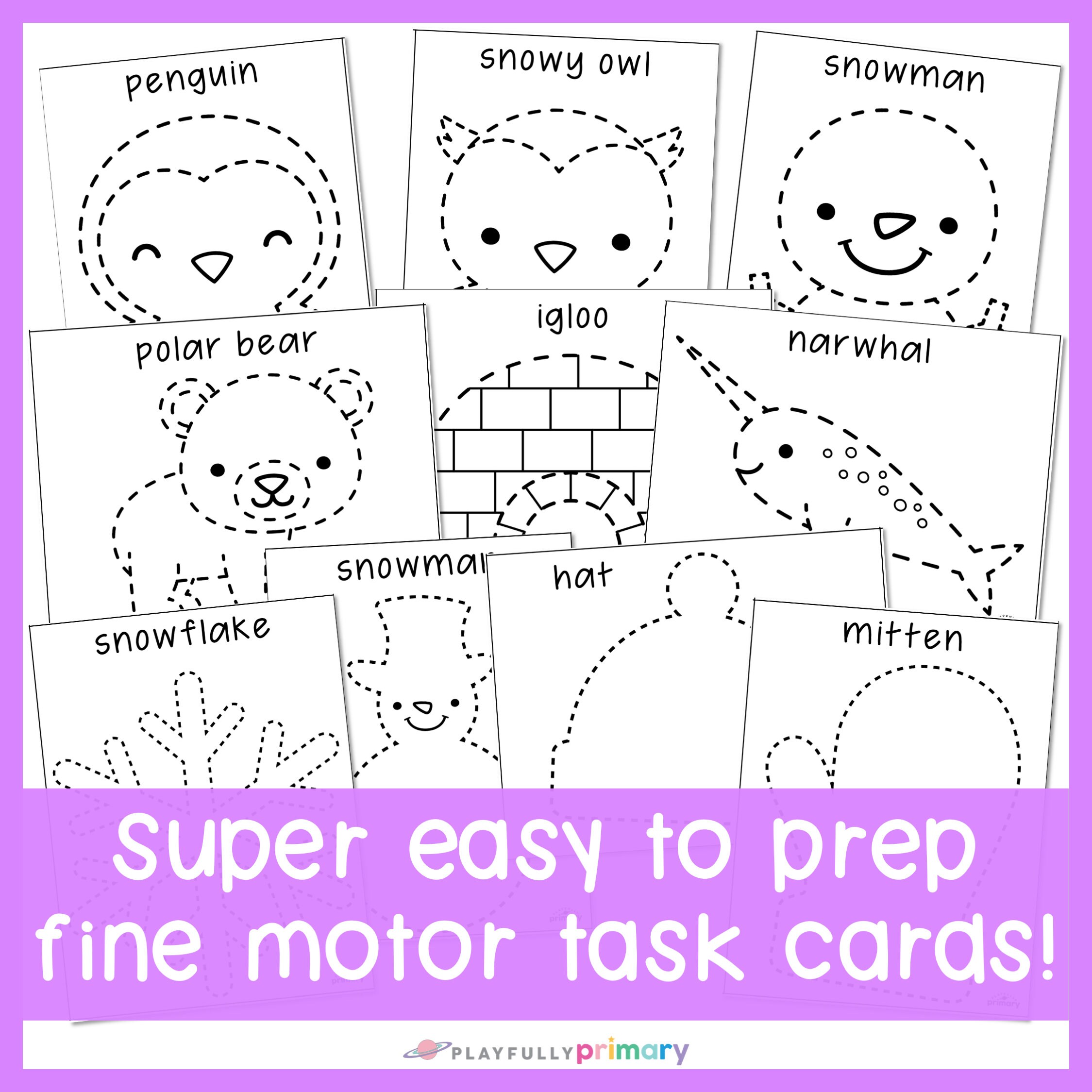 Winter Tracing Practice Printable Winter Fine Motor Task Box Cards ...