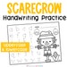 Fall Scarecrow Kindergarten Handwriting Practice Sheets, Scarecrow ...