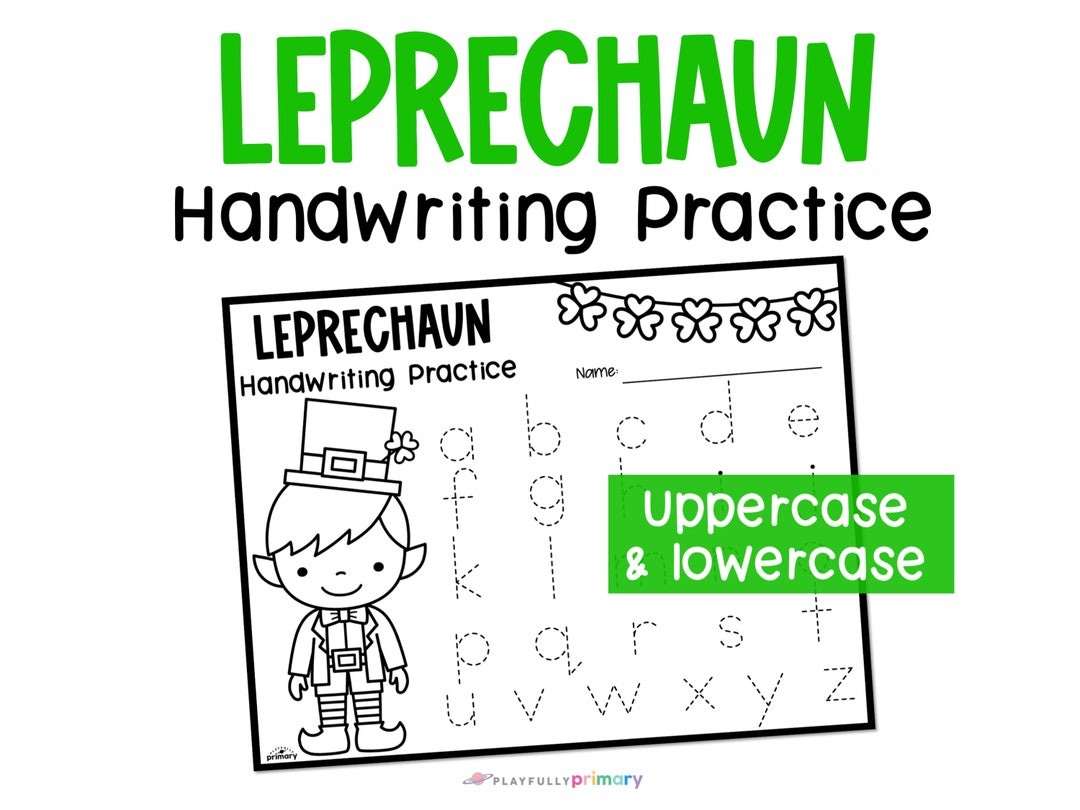 St Patrick's Day Leprechaun Handwriting - Leprechaun Coloring Page ...