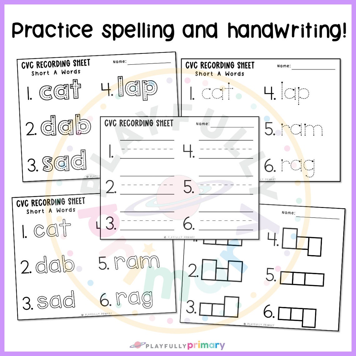 CVC Words Worksheets for Kindergarten and Preschool Phonics Activities ...