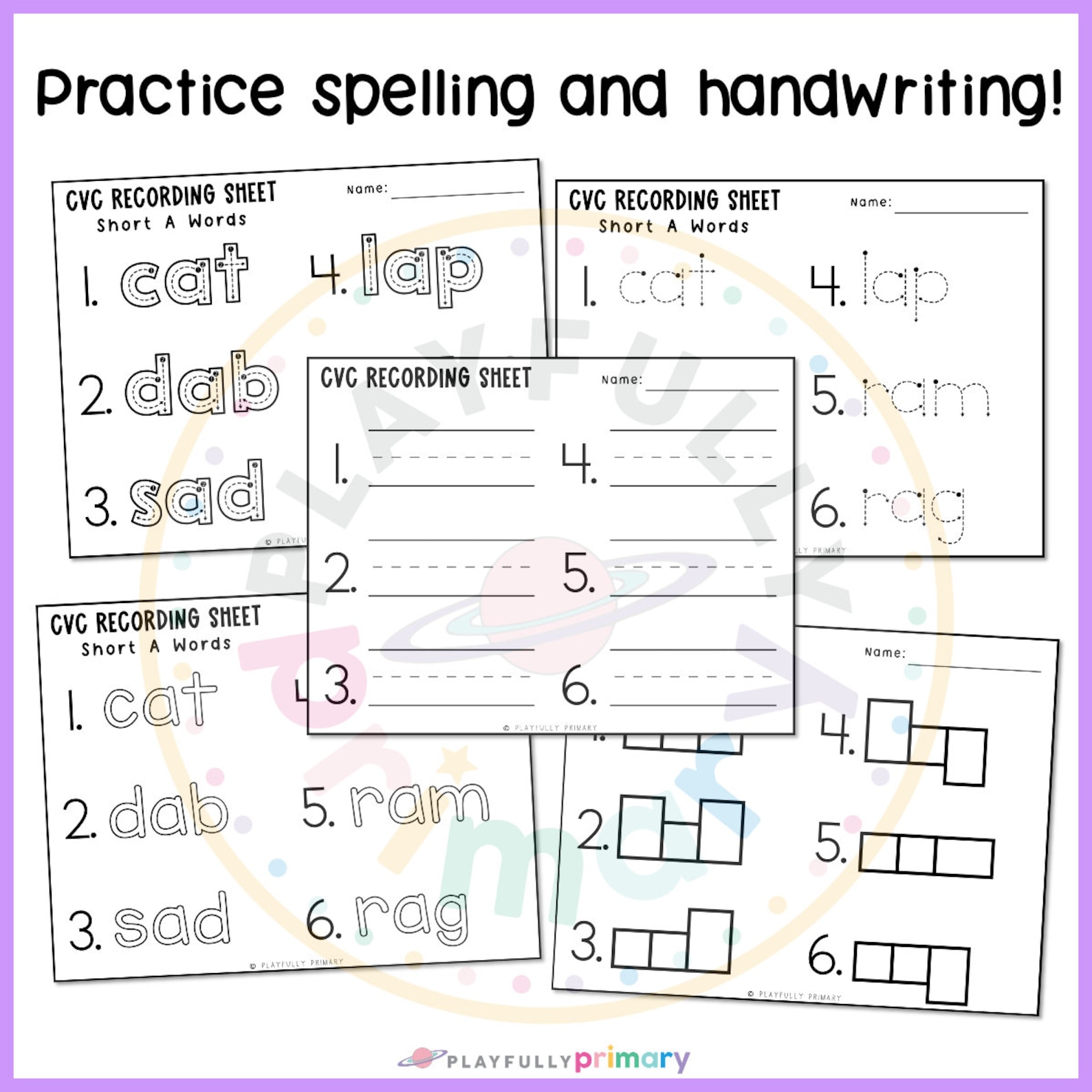CVC Words Worksheets for Kindergarten and Preschool Phonics Activities ...