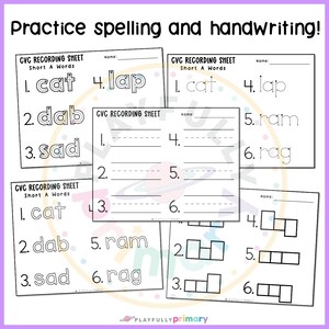 CVC Words Worksheets for Kindergarten and Preschool Phonics Activities ...