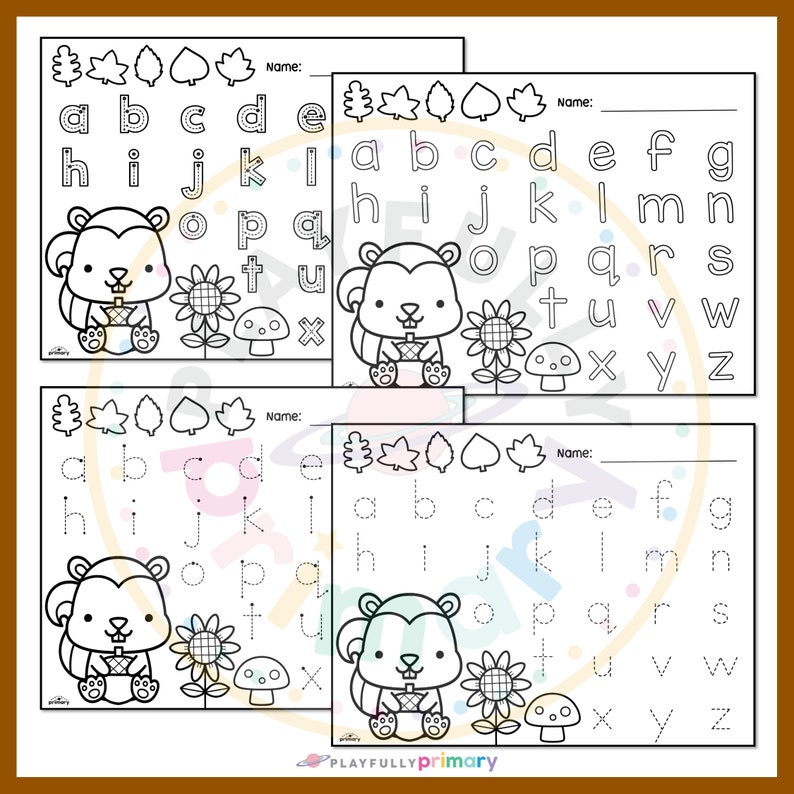 Squirrel Handwriting Practice Sheets, Fall Squirrel Coloring Sheets ...