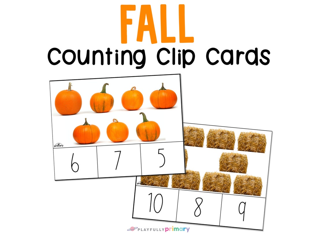 Fall Montessori Math Clip Cards Real Life Fall Counting Activity - Etsy
