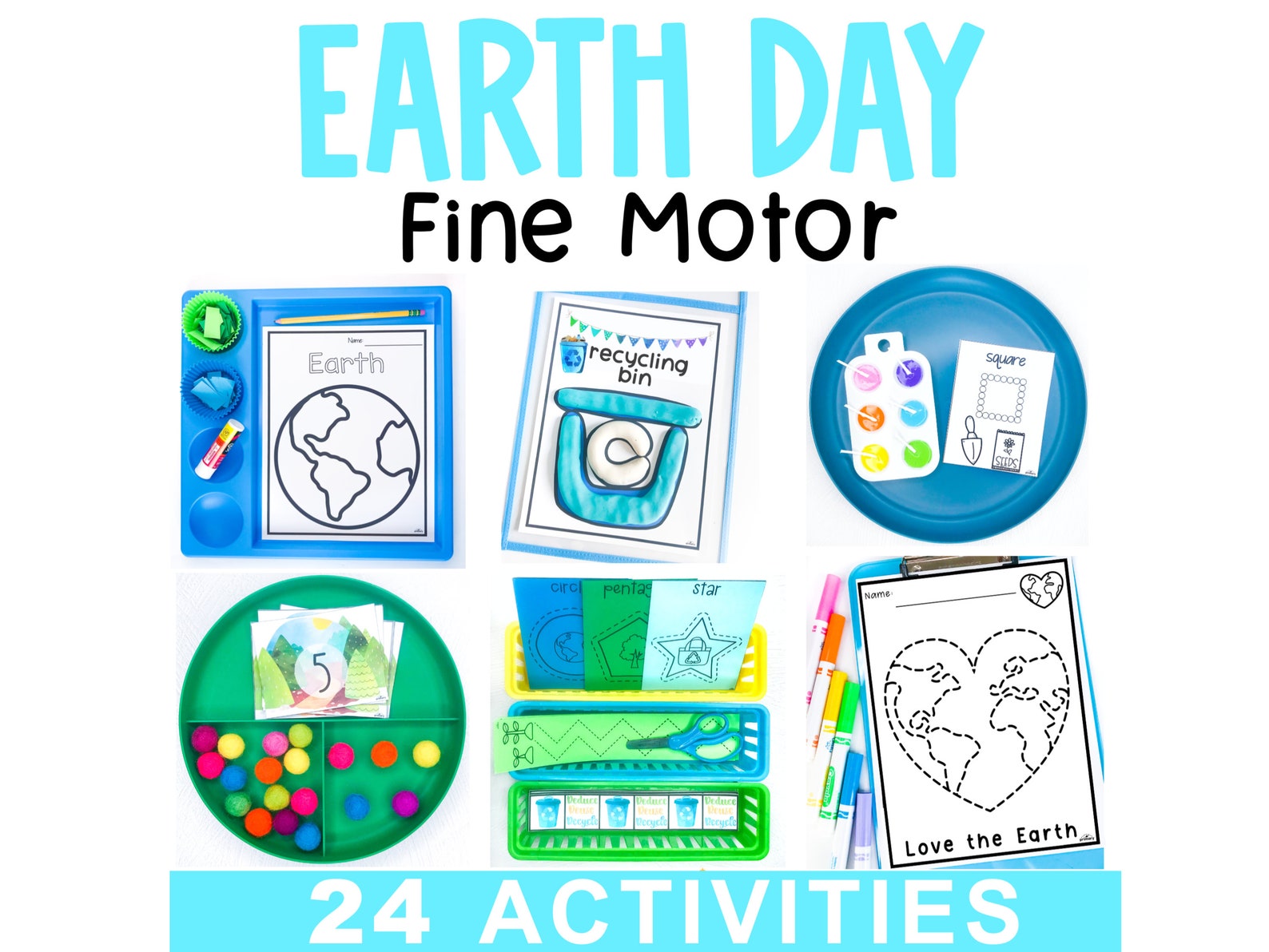 Earth Day Fine Motor Activities | Preschool Scissor Skills & Cutting ...