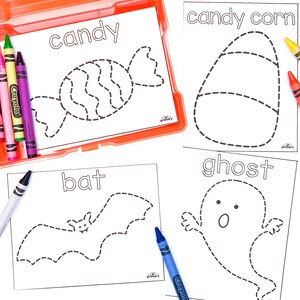 Halloween Tracing Practice - Tracing Worksheets - Halloween Printable ...