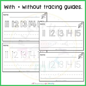 Number Worksheets for Preschool + Kindergarten Writing Practice, 1-20 ...