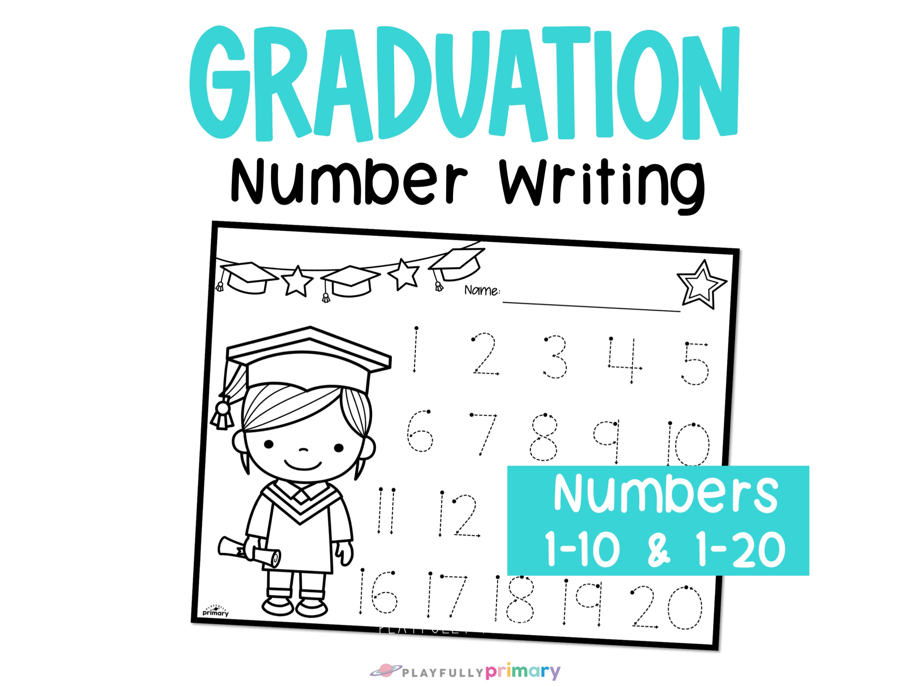 Kindergarten Graduation Coloring Sheets, Preschool Number Tracing ...