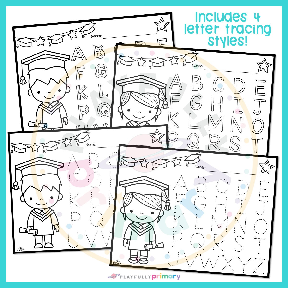 Kindergarten Graduation Coloring Pages Alphabet Tracing Worksheets ...