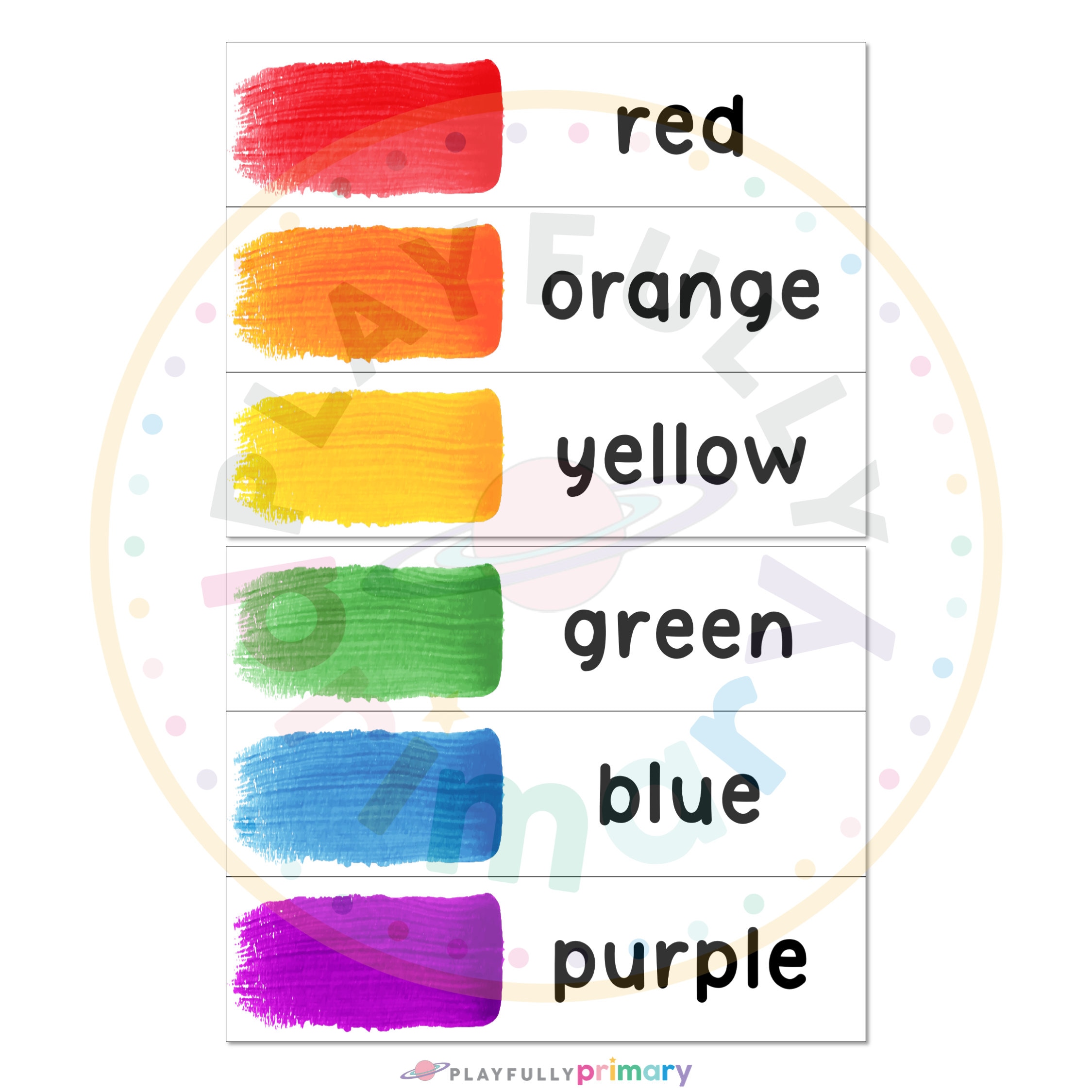 Color Flashcards Printable - Color Words Vocabulary Cards - Preschool ...