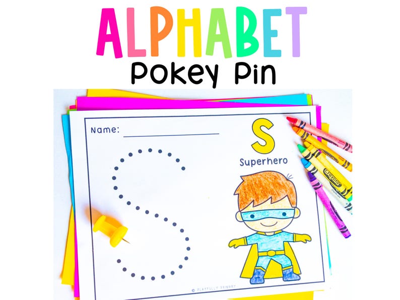 Alphabet Push Pin Activities | Montessori Pinning Work for Preschool ...