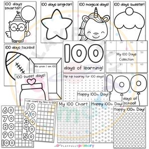 100th Day of School Craft Printable, 100 Days of School Activities for ...