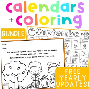 Monthly Calendar Tracing Numbers and Coloring Pages for Kids Printable ...