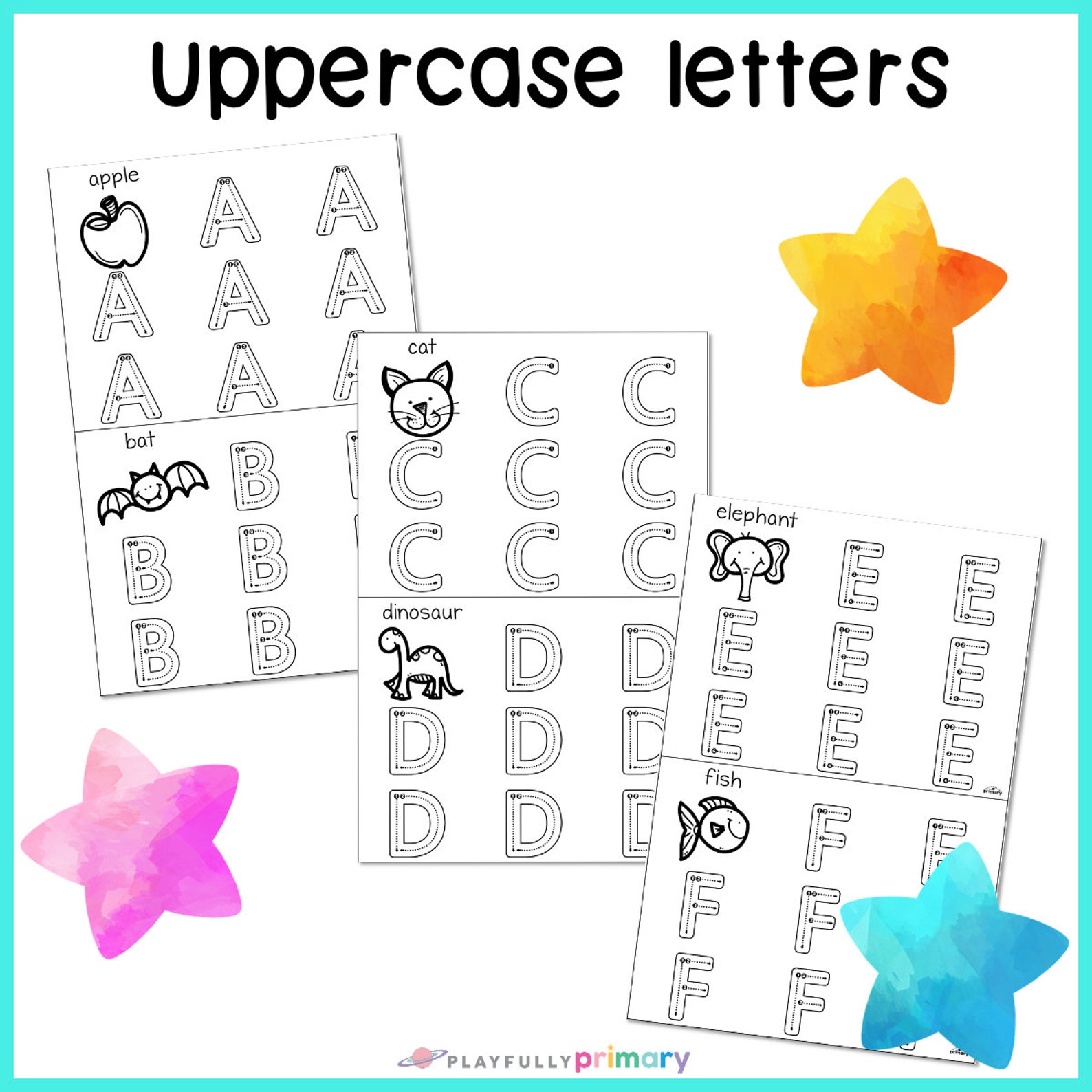 Handwriting Worksheet Kids Alphabet Letter Formation - Letter Tracing ...