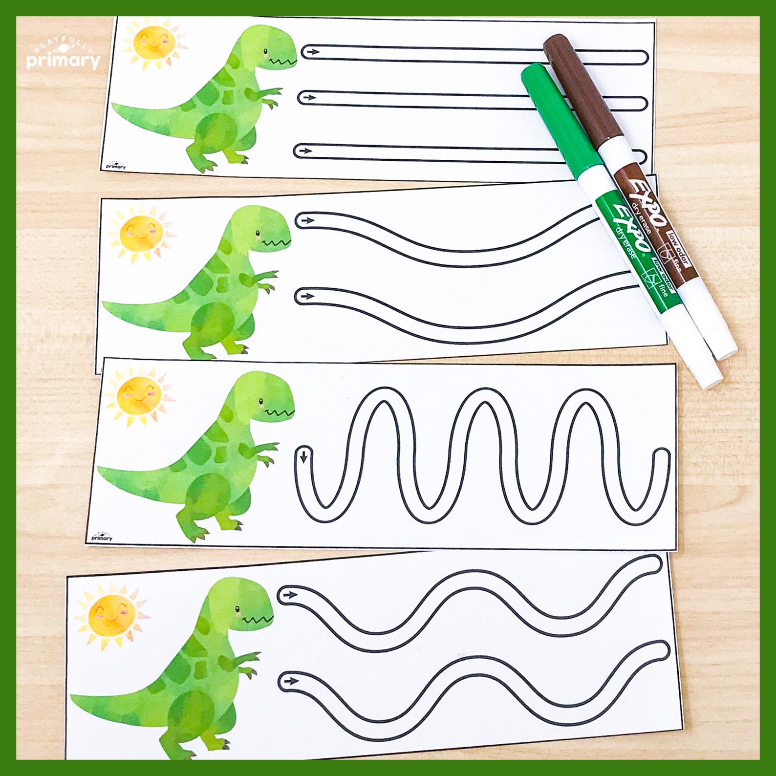 Dinosaur Line Tracing Handwriting Practice Pre-Writing | Etsy