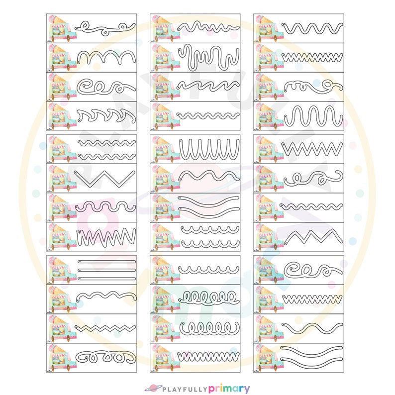 Ice Cream Activities, Prewriting Fine Motor Tracing Worksheet Preschool ...