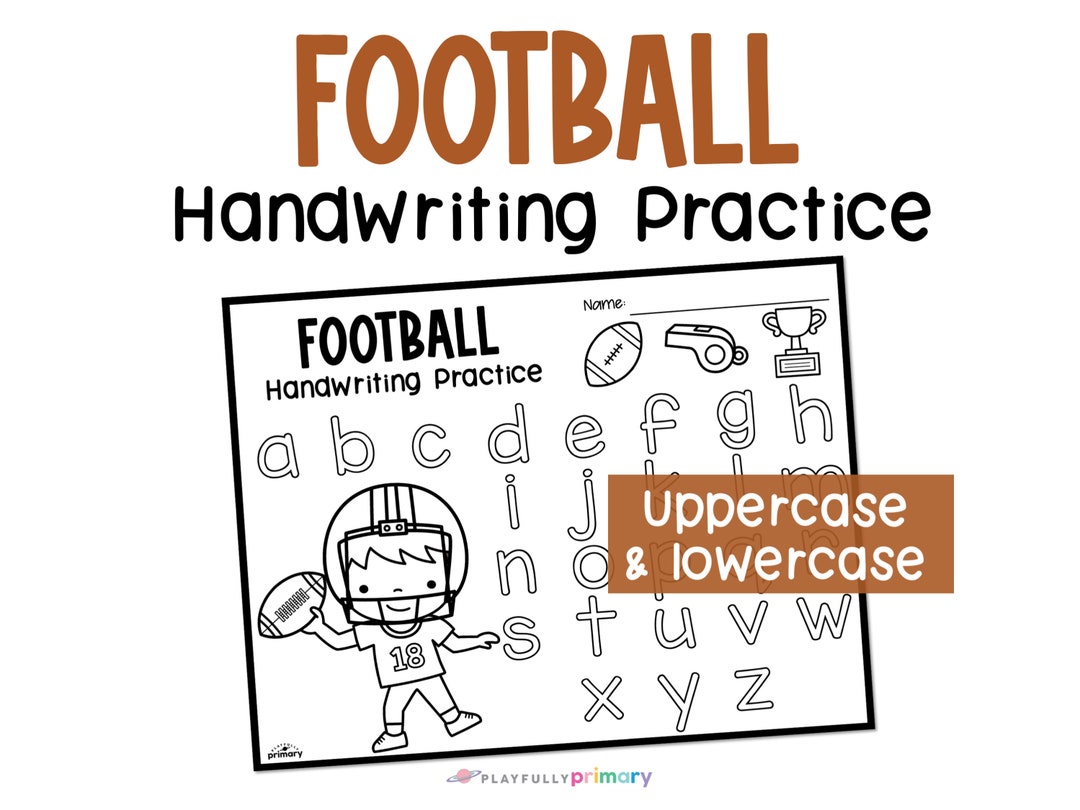 Football Alphabet Tracing Printable Handwriting Worksheet, Printable ...
