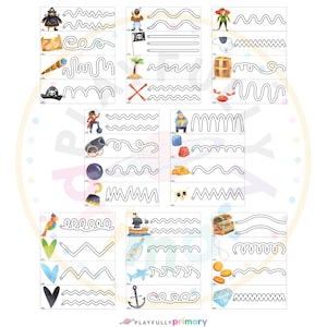 Pirate Line Tracing Cards Fine Motor Printables, Fine Motor Skills ...