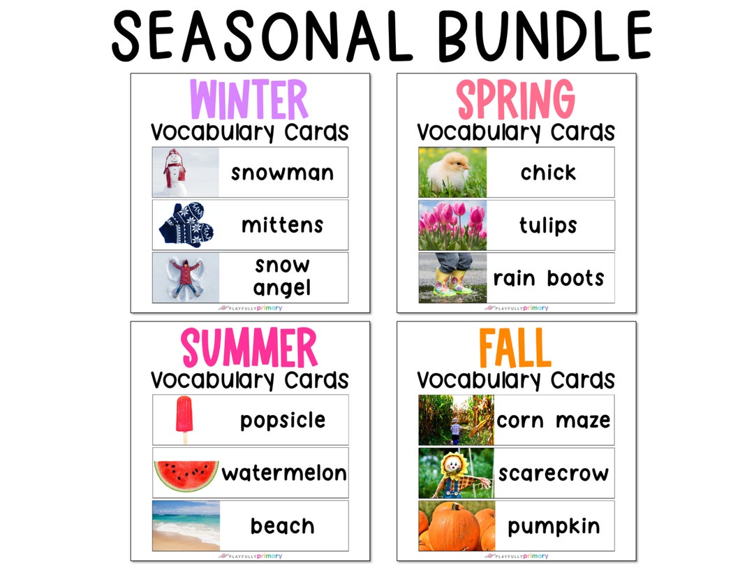 Seasonal Vocabulary Words With Pictures, Homeschool Vocabulary ...