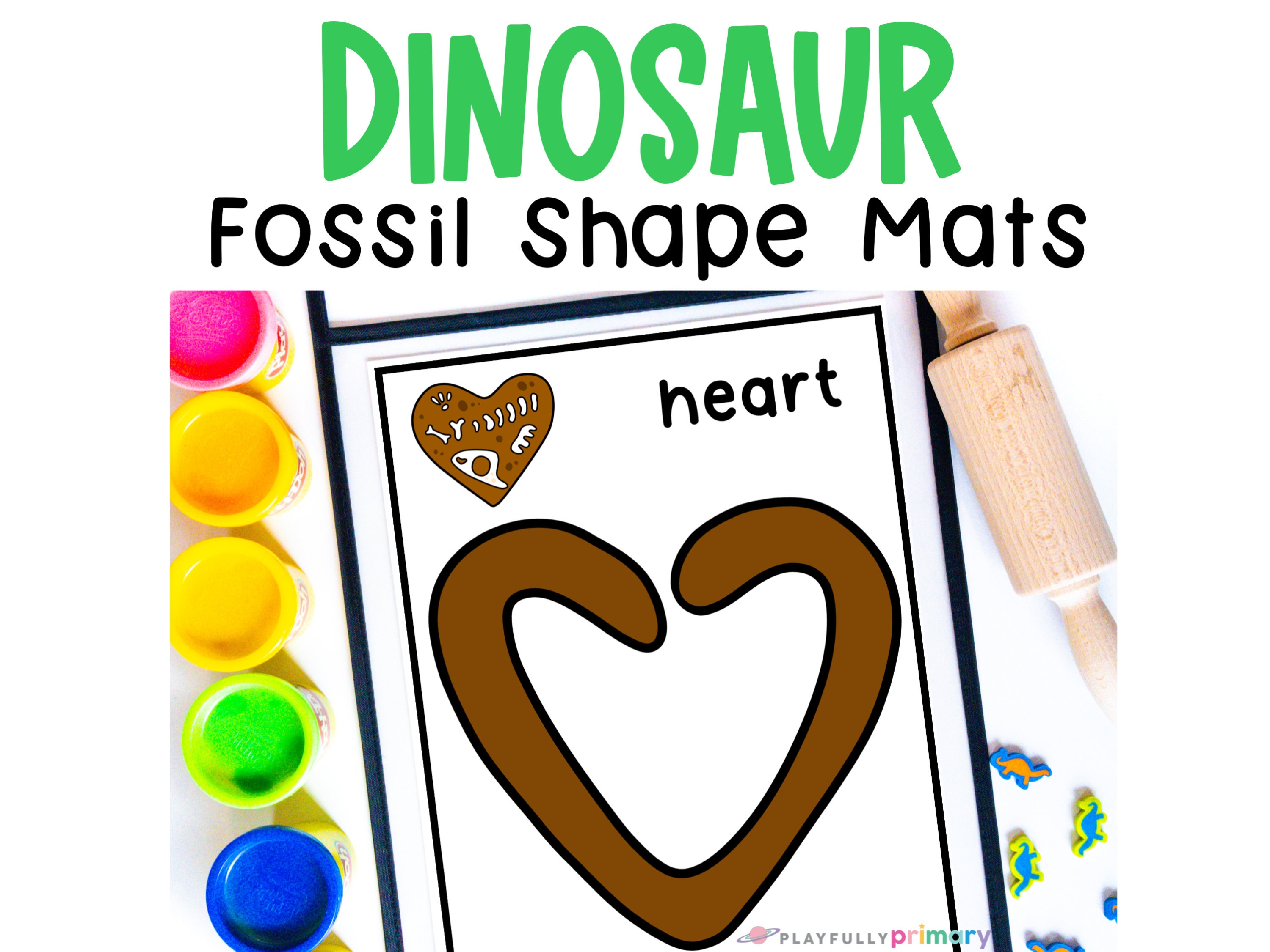 Dinosaur Fossil Printable Shapes Play Dough Mats Fossils for - Etsy UK