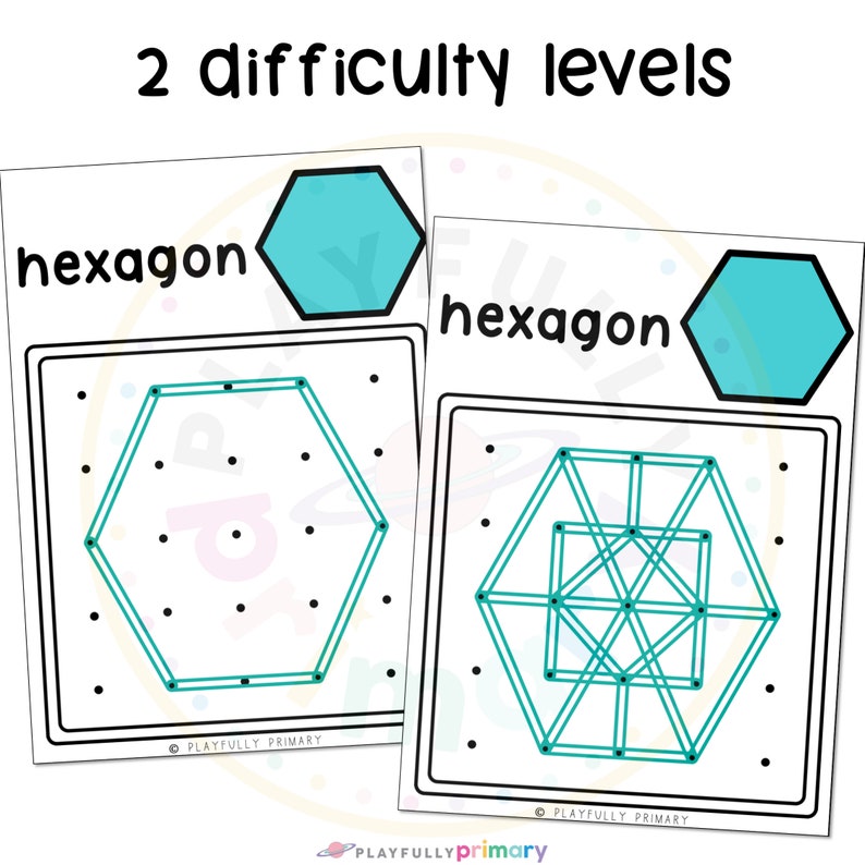 Geoboard Shape Cards Printable Geoboard Pattern Templates - Etsy