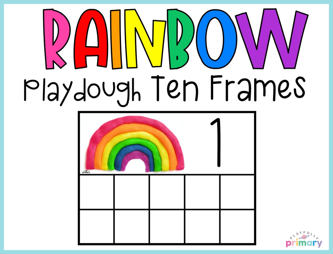 Rainbow Playdough Ten Frames Counting to 20 Activity | Etsy