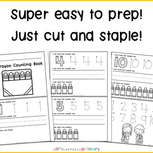 Crayon Counting to 10 Mini Book - Back to School Coloring Pages for ...