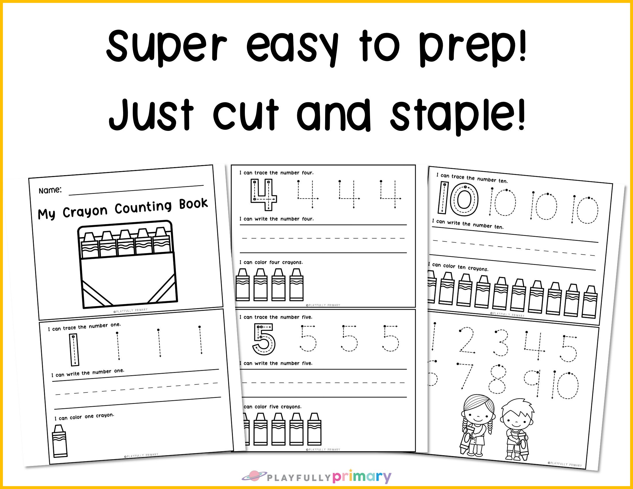 Crayon Counting to 10 Mini Book - Back to School Coloring Pages for ...