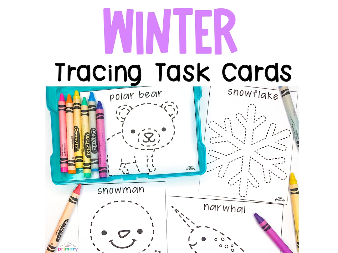 Winter Tracing Practice Printable - Winter Fine Motor Task Box Cards ...