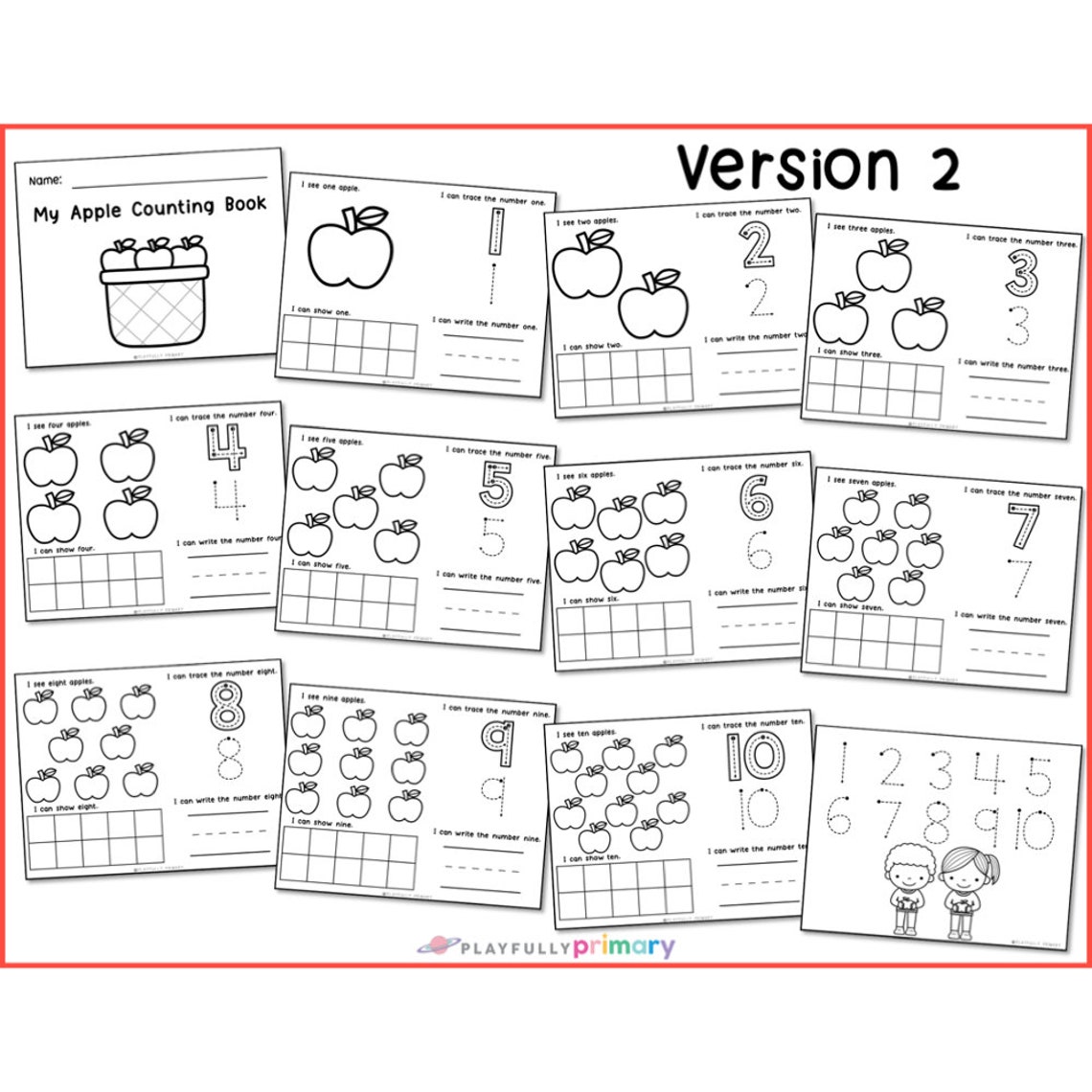 Apple Counting to 10 Mini Book - Apple Theme Preschool Printable ...
