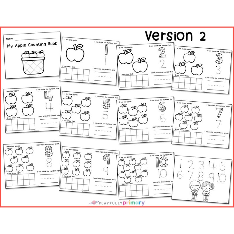 Apple Counting to 10 Mini Book - Apple Theme Preschool Printable ...