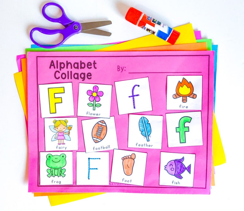 Cut and Paste Alphabet Worksheet Cutting Practice for Preschool Scissor ...