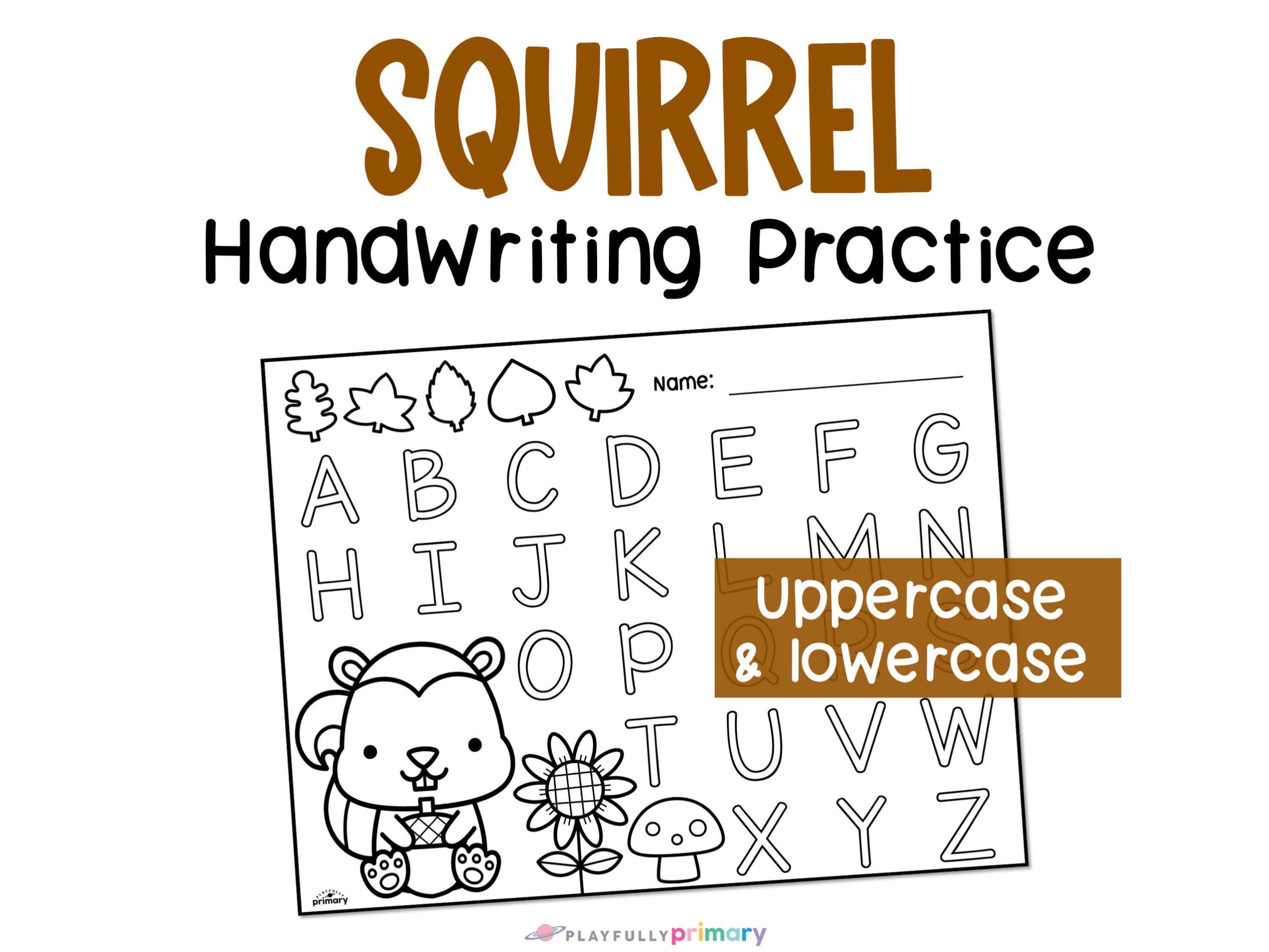 Squirrel Handwriting Practice Sheets, Fall Squirrel Coloring Sheets ...