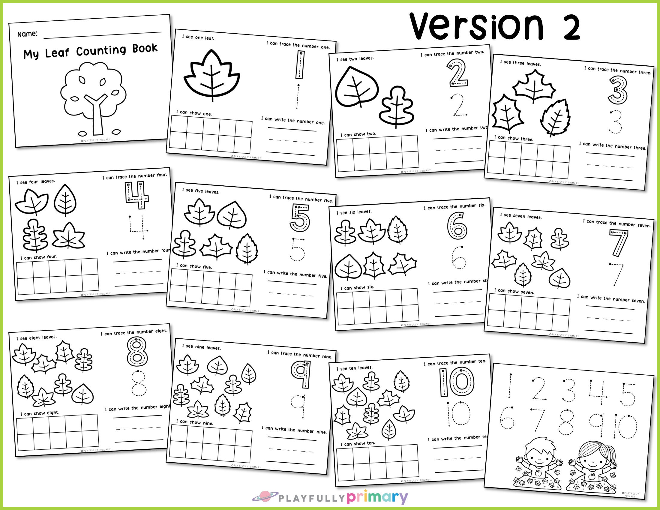 Leaf Counting 1-10 - Leaf Coloring Page - Leaf Coloring Sheet ...