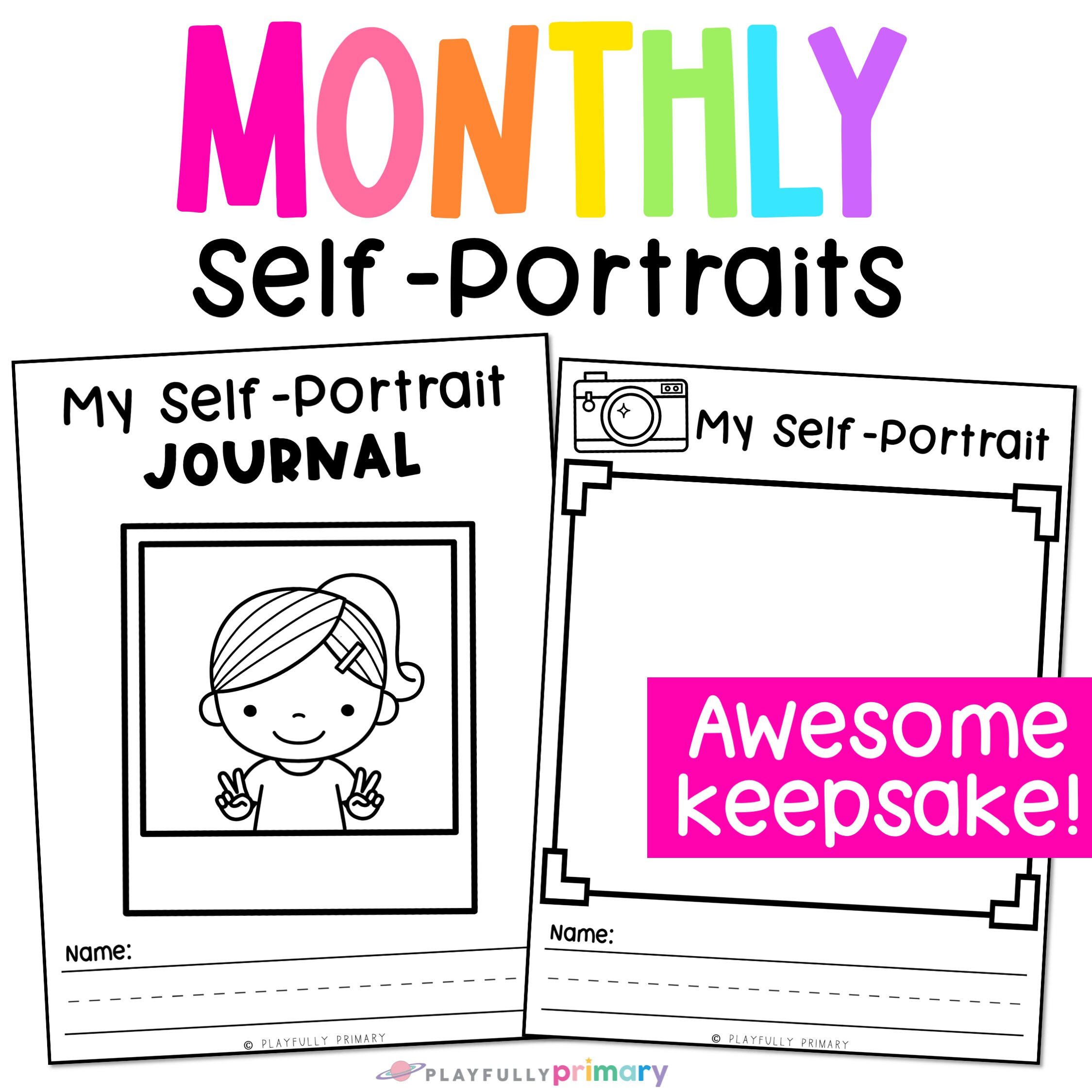 Kindergarten Portfolio Template Printables, Journal Writing Paper ...