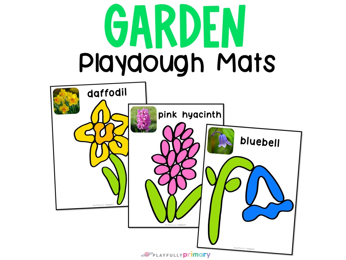 Garden Playdough Mats - Flower Unit Study Activity - Spring Play Dough ...