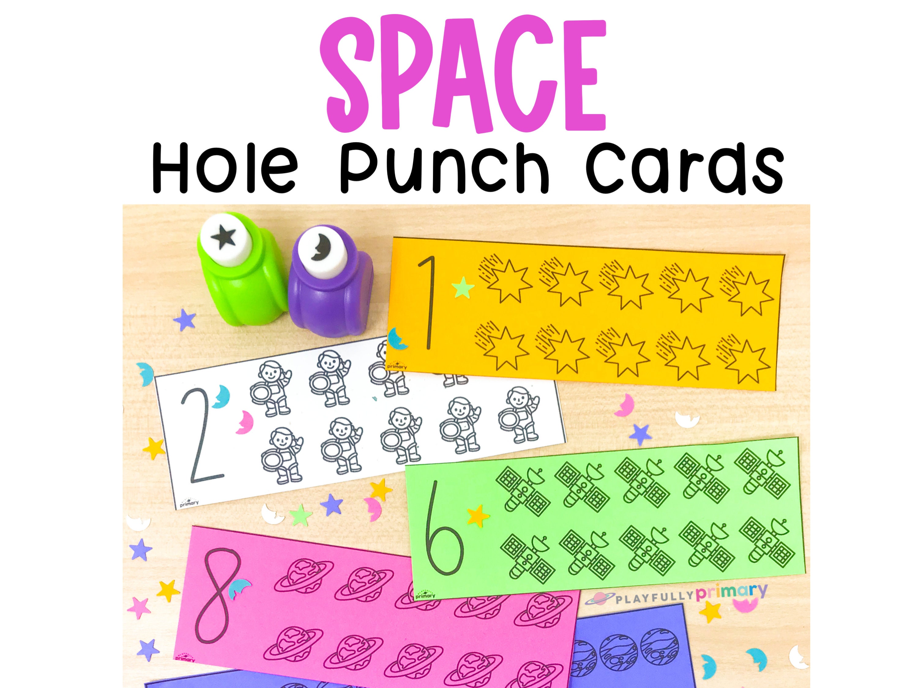 Space Hole Punch Fine Motor Skill Activity, Outer Space Preschool Theme ...